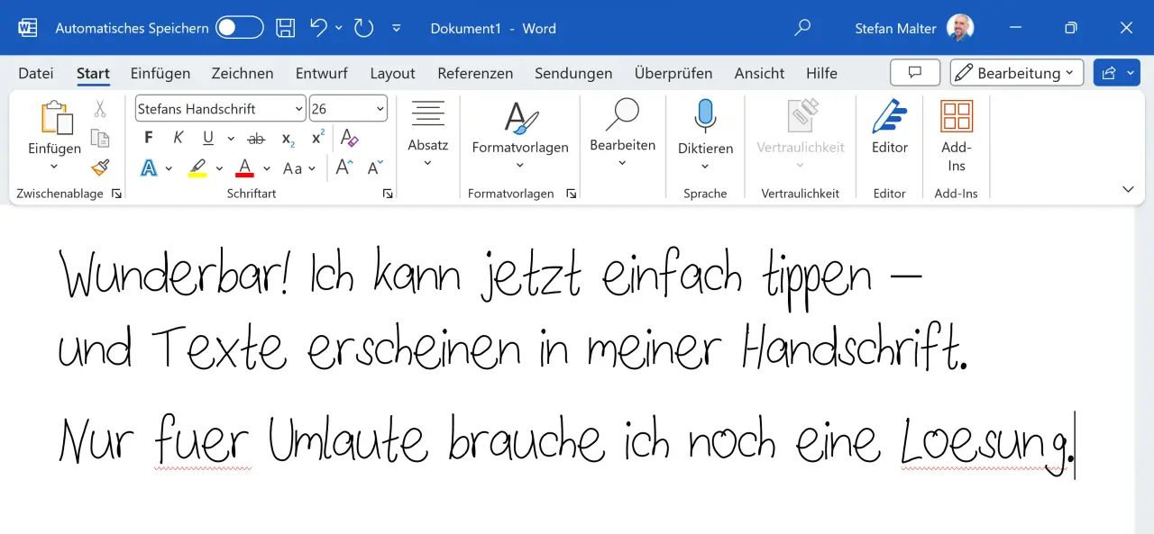 Eigene Handschrift als Schriftart | Kostenlose App für Windows